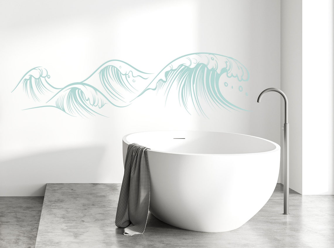 Waves Wall Decal Ocean Waves Wall Art Ocean Surf Decor - Etsy