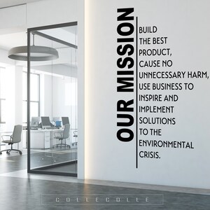 Our Mission Custom Wall Decal - Personalized Corporate Mission Decal ...