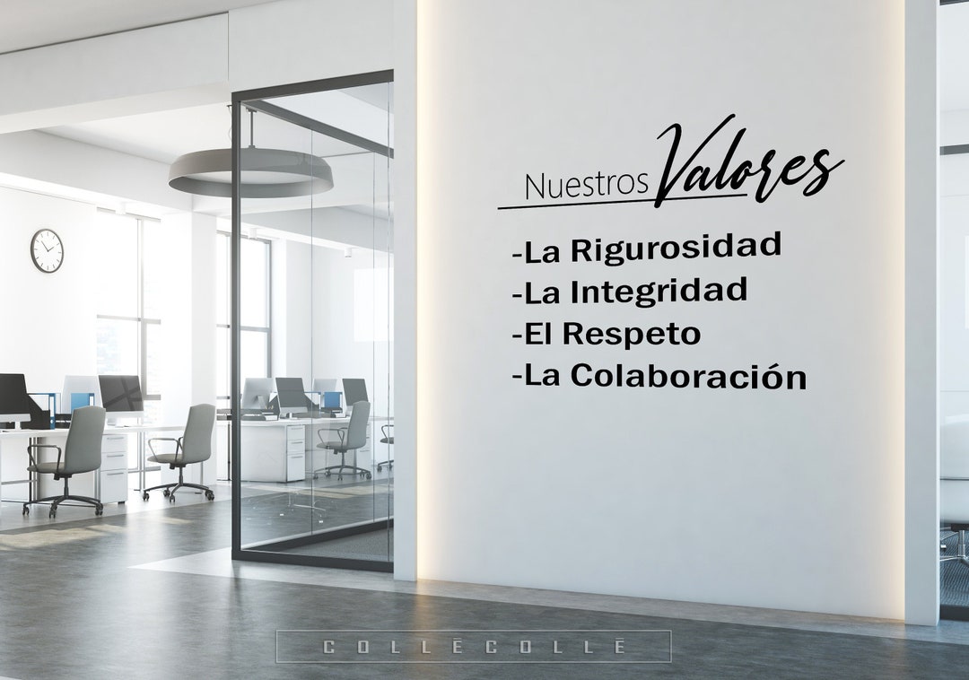 Nuestros Valores Decal - Custom Company Values Large Wall Decal ...