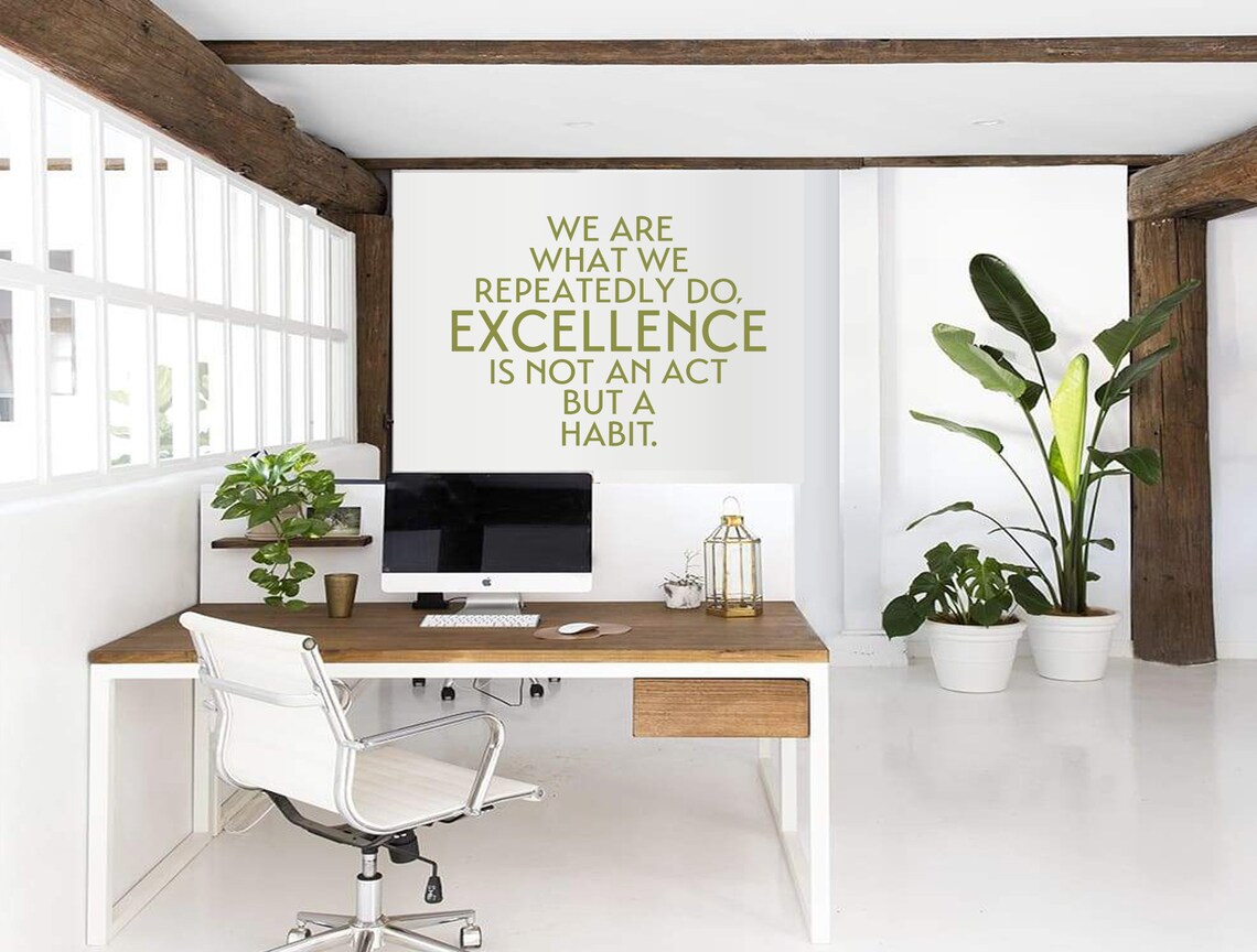EXCELLENCE Wall Vinyl Decal - Teamwork Office Wall Decal - Office ...
