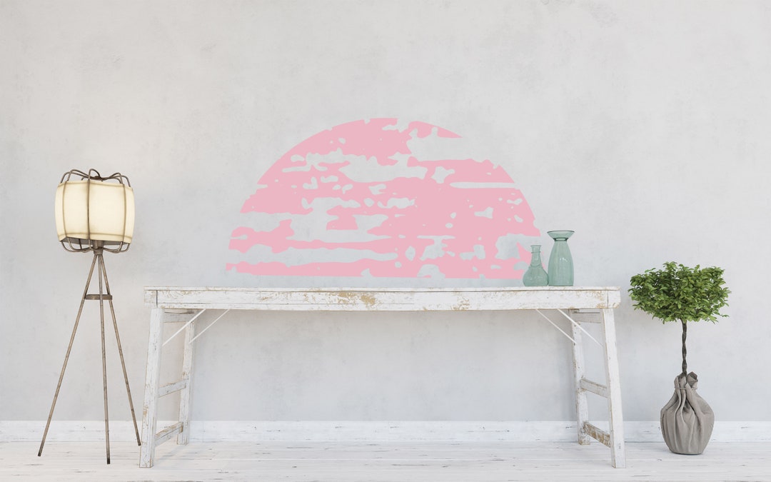 Half Moon or Full Moon Decal - Moon Phase Wall Decor - Abstract Circle ...