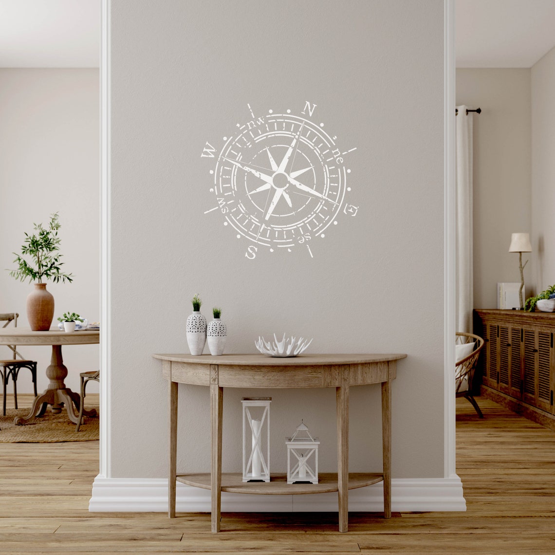 Compass Wall Decal Compass Rose Wall Art Vinyl Sticker - Etsy