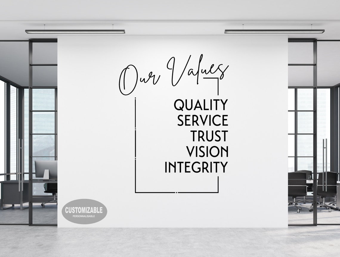 Our Values Custom Wall Decal Select 5 Words Personalized - Etsy UK
