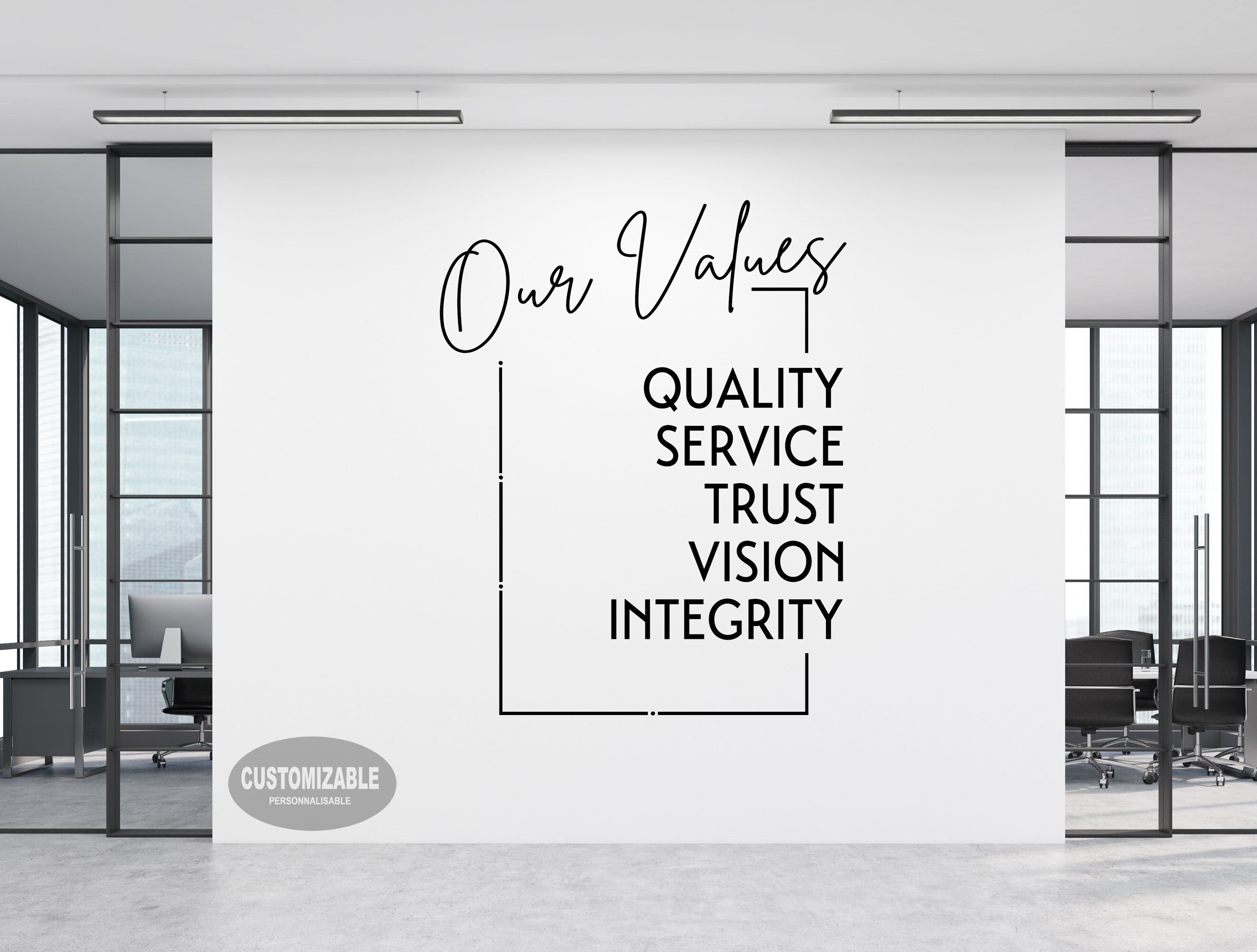 Our Values Custom Wall Decal Select 5 Words Personalized - Etsy UK