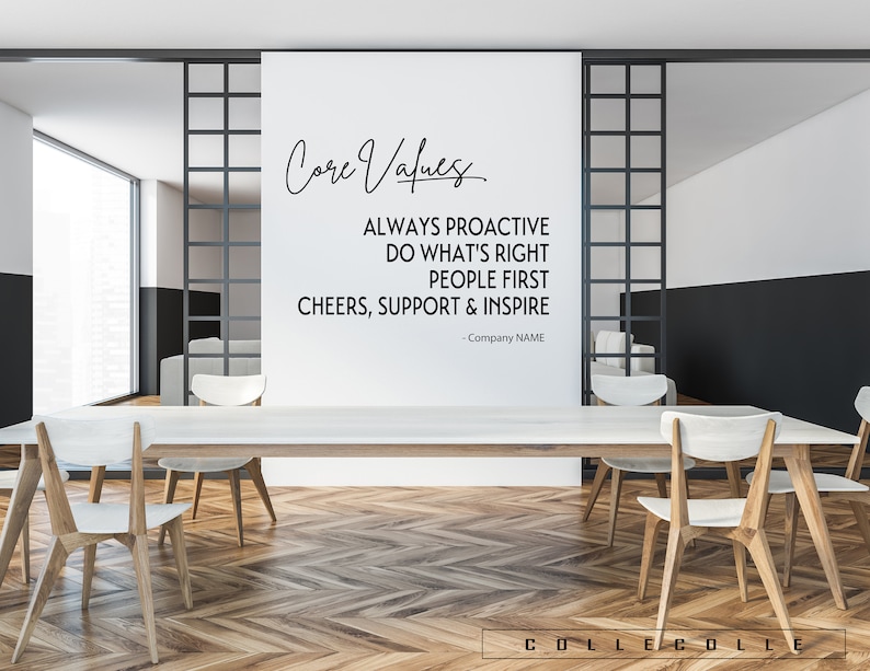 Core Values - up to 4 Values + Company Name - Core Values Wall Decals ...