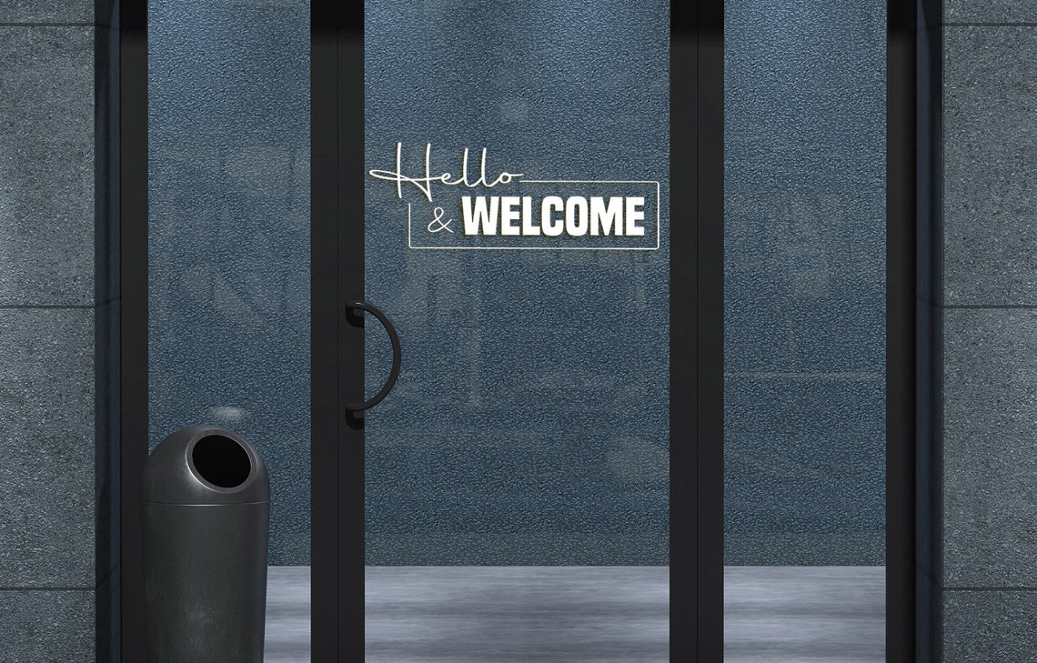 Hello & Welcome Office Wall Decal - Welcome Office Sign - Welcome Sign ...