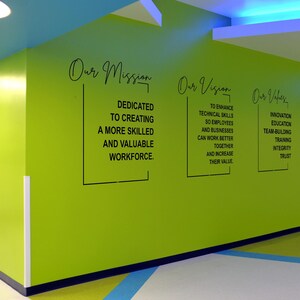 Custom Business Statement Office Wall Decals | Set of 3 ( Our Mission ...