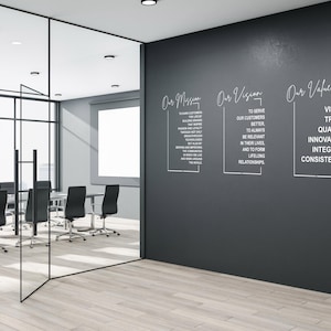 Custom Business Statement Office Wall Decals | Set of 3 ( Our Mission ...
