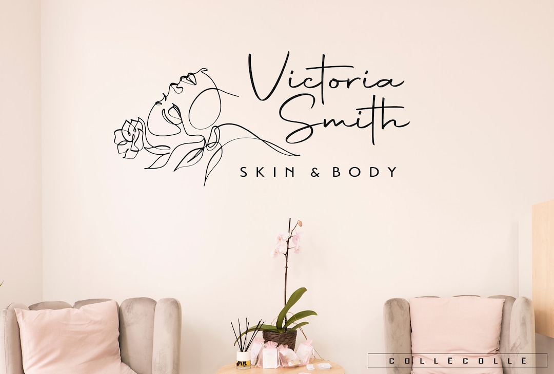 Customizable Beauty Salon Wall Decal - Personalized Esthetician Wall ...