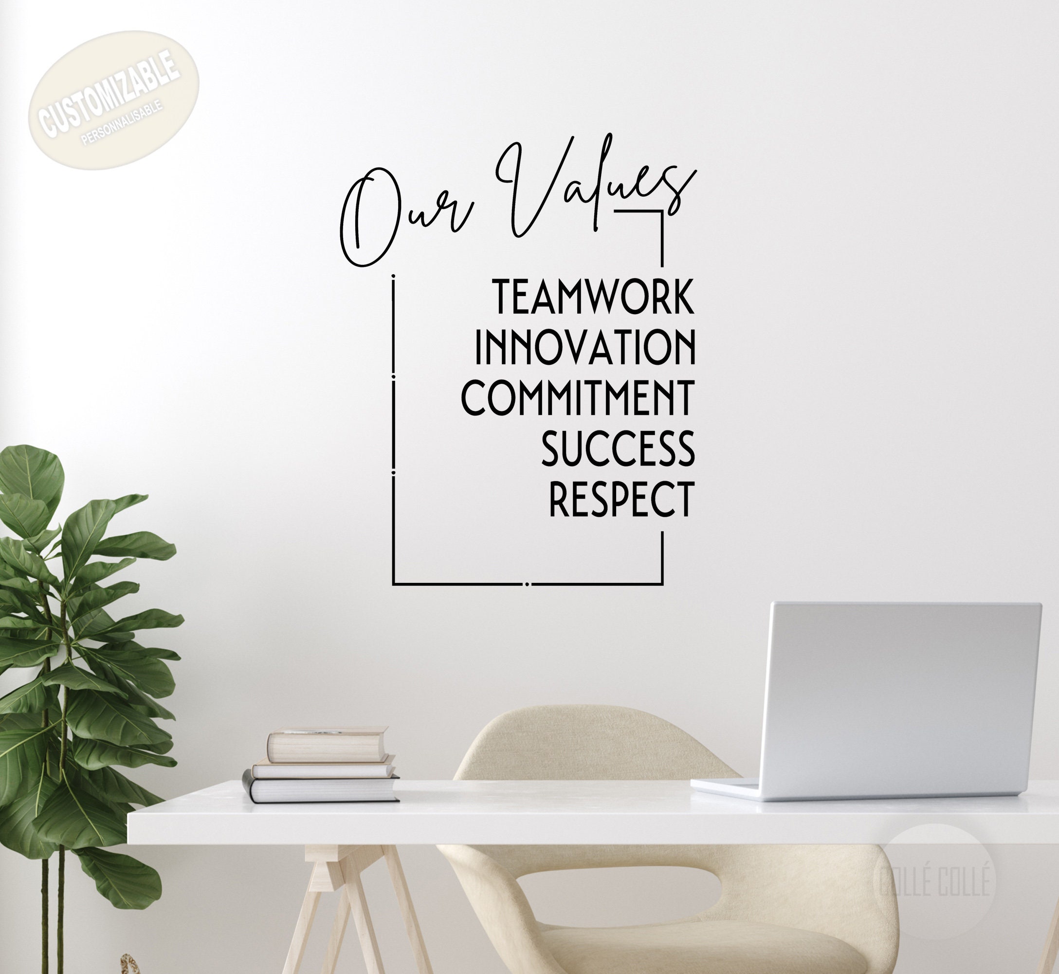 Our Values Custom Wall Decal Select 5 Words Personalized - Etsy UK