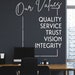 Our Values Custom Wall Decal Select 5 Words - Personalized Office Wall ...