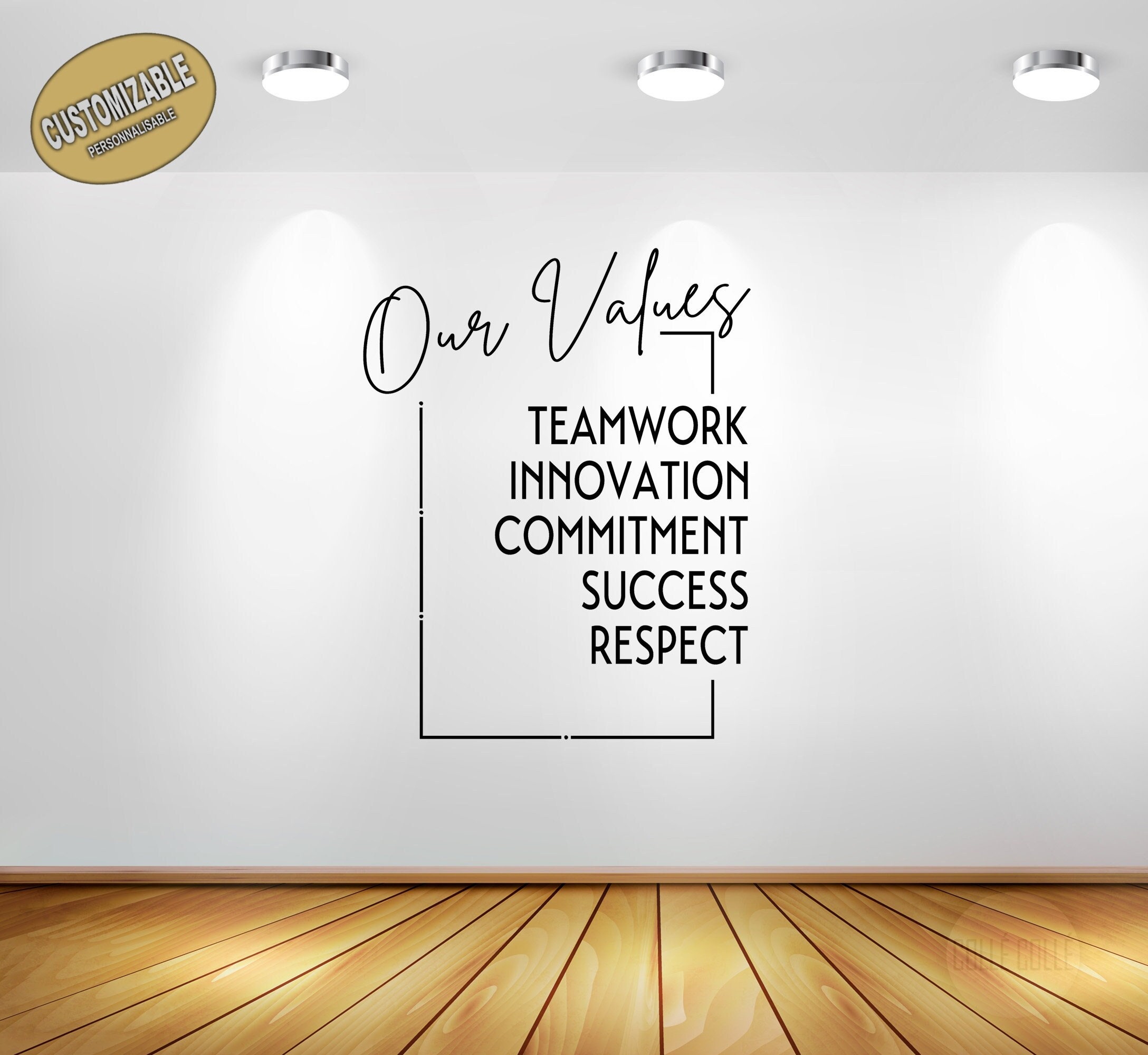 Our Values Custom Wall Decal Select 5 Words Personalized - Etsy UK