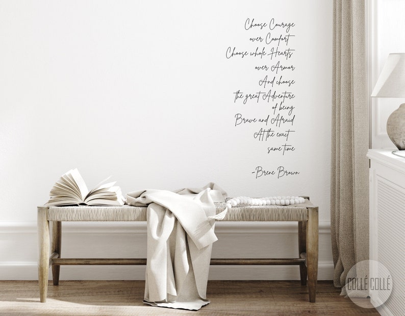 Choose Courage Over Comfort Brene Brown Quote Wall Decal - Etsy