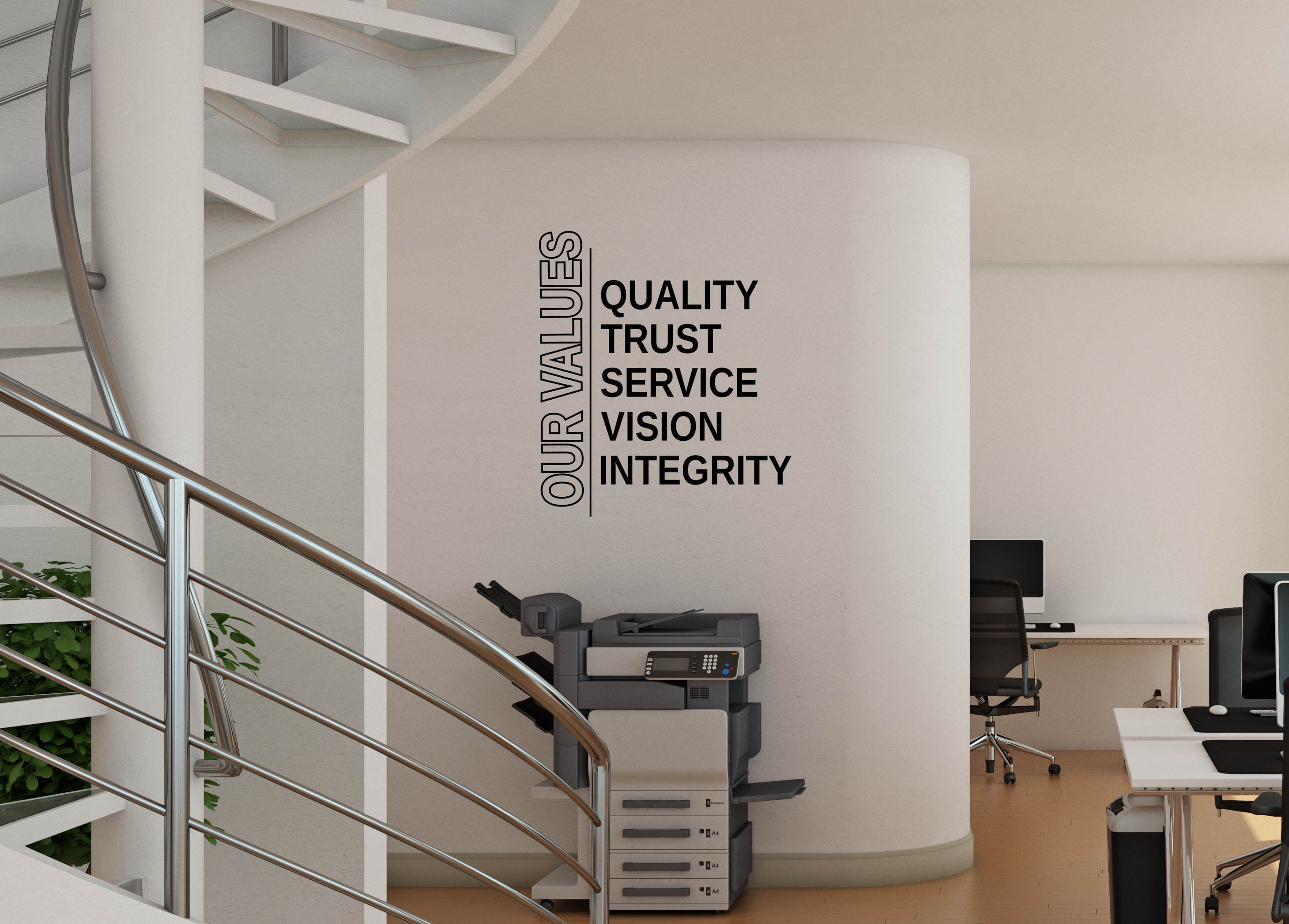 Customizable Company Values Large Wall Decal - Our Values Select 5 ...