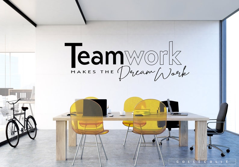 TEAMWORK Makes the Dream Work Wall Decal Teamwork Decal - Etsy UK