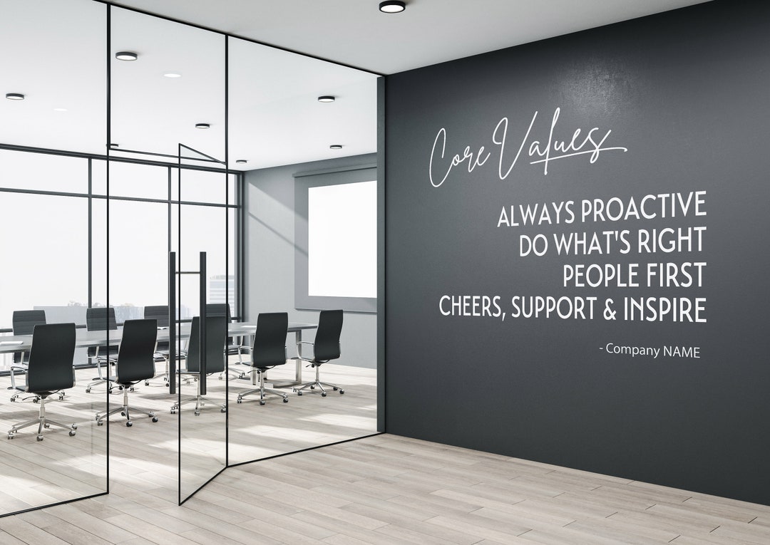 Core Values - up to 4 Values + Company Name - Core Values Wall Decals ...