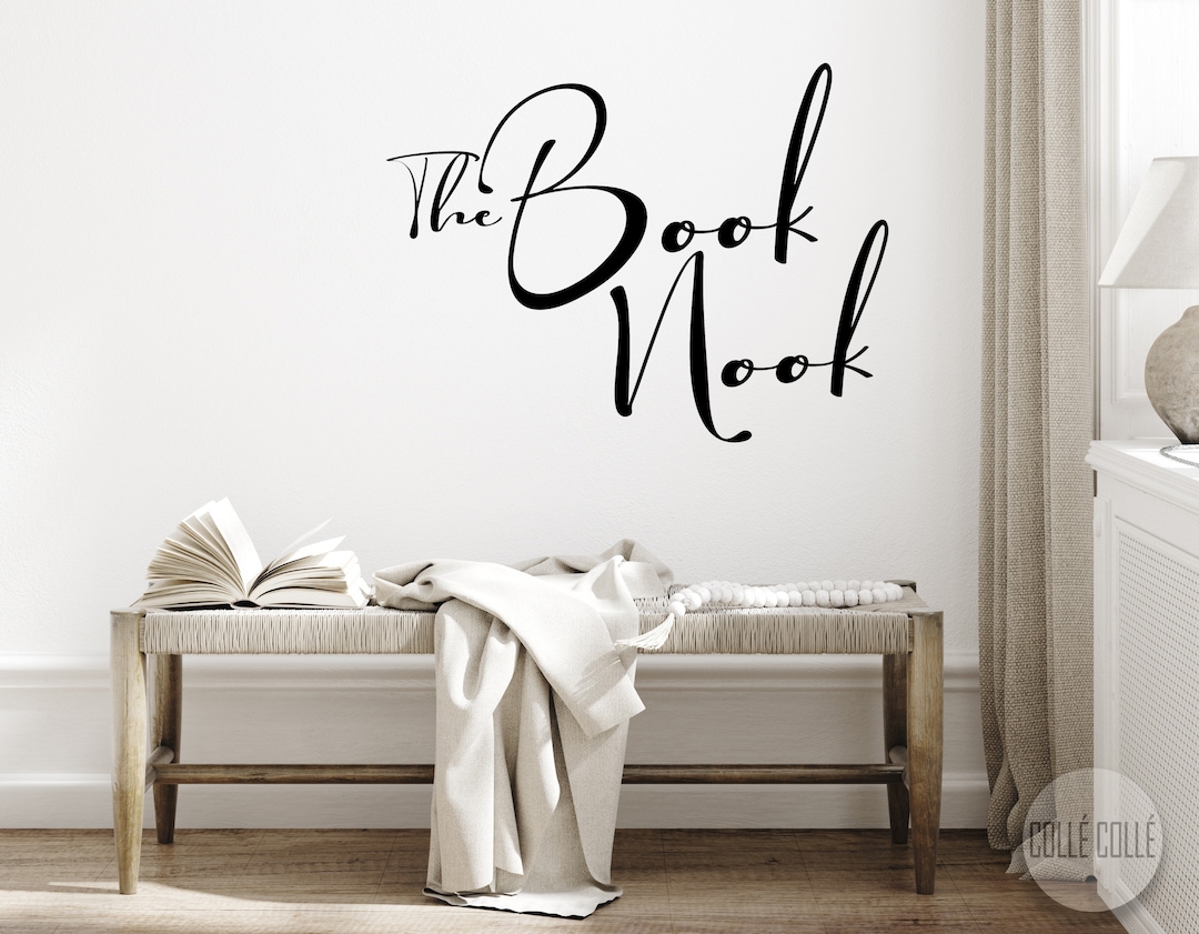 The Book Nook Wall Decal - Home Library Decor - Reading Room Wall Art ...