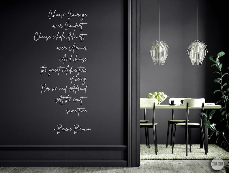 Choose Courage Over Comfort Brene Brown Quote Wall Decal - Etsy