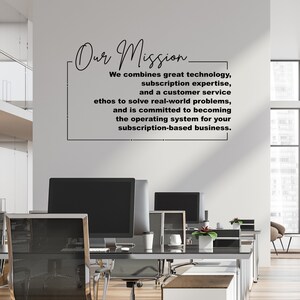 Custom Mission Statement Wall Decal - Our Mission Personalized Office ...