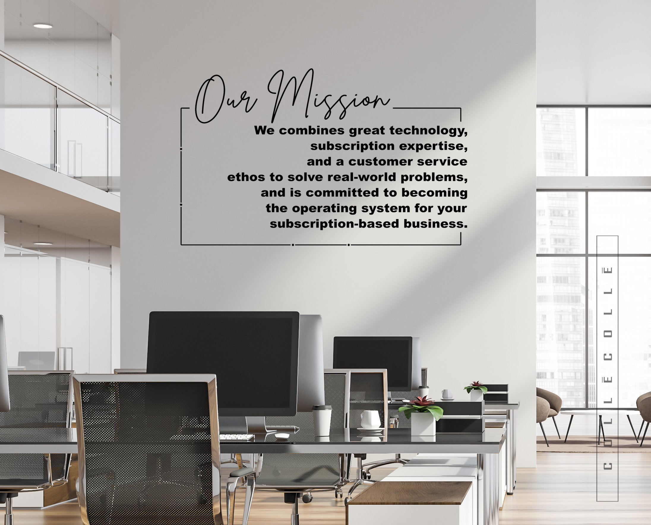 Custom Mission Statement Wall Decal - Our Mission Personalized Office ...