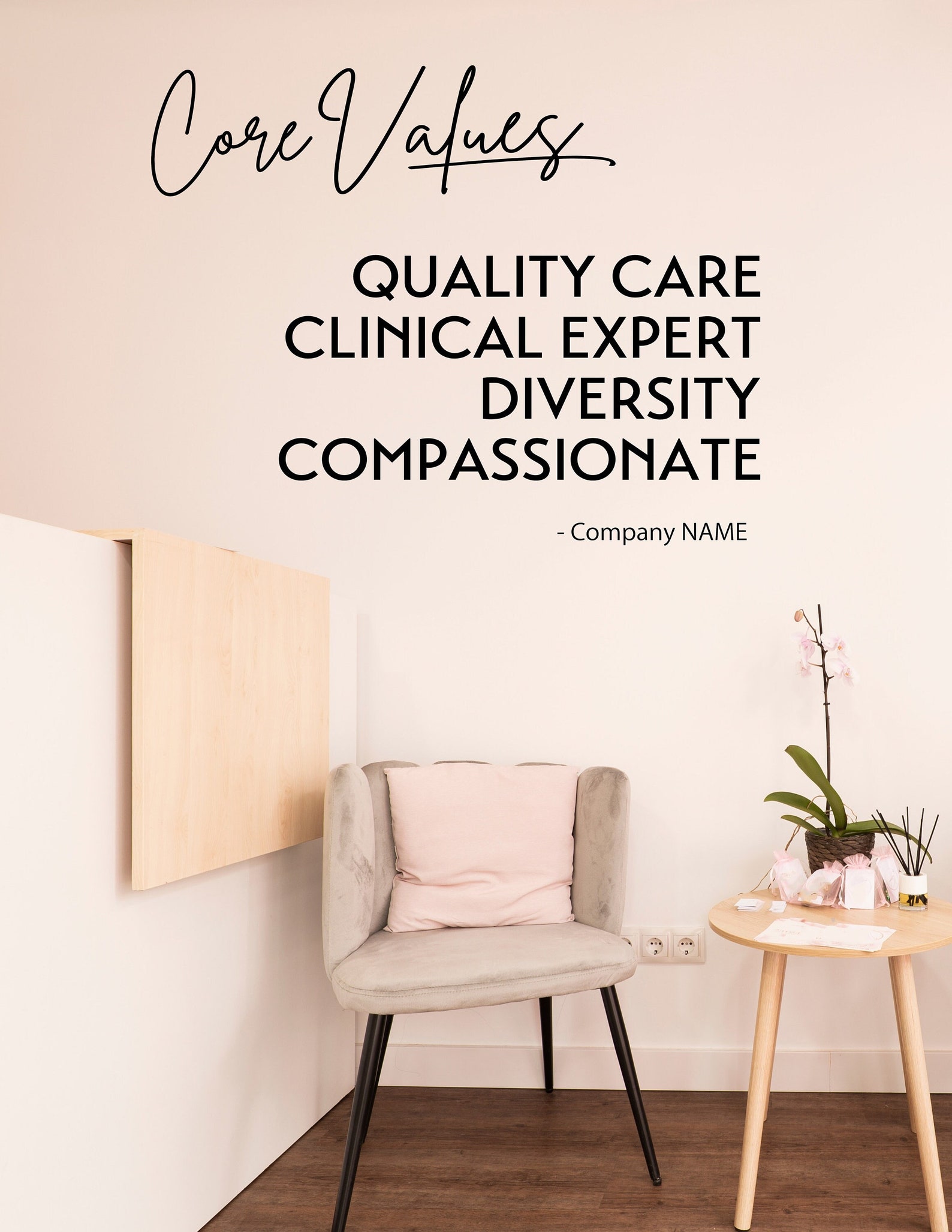 Core Values - up to 4 Values + Company Name - Core Values Wall Decals ...