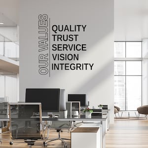 Customizable Company Values Large Wall Decal - Our Values Select 5 ...
