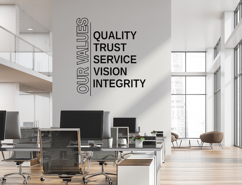 Customizable Company Values Large Wall Decal - Our Values Select 5 ...
