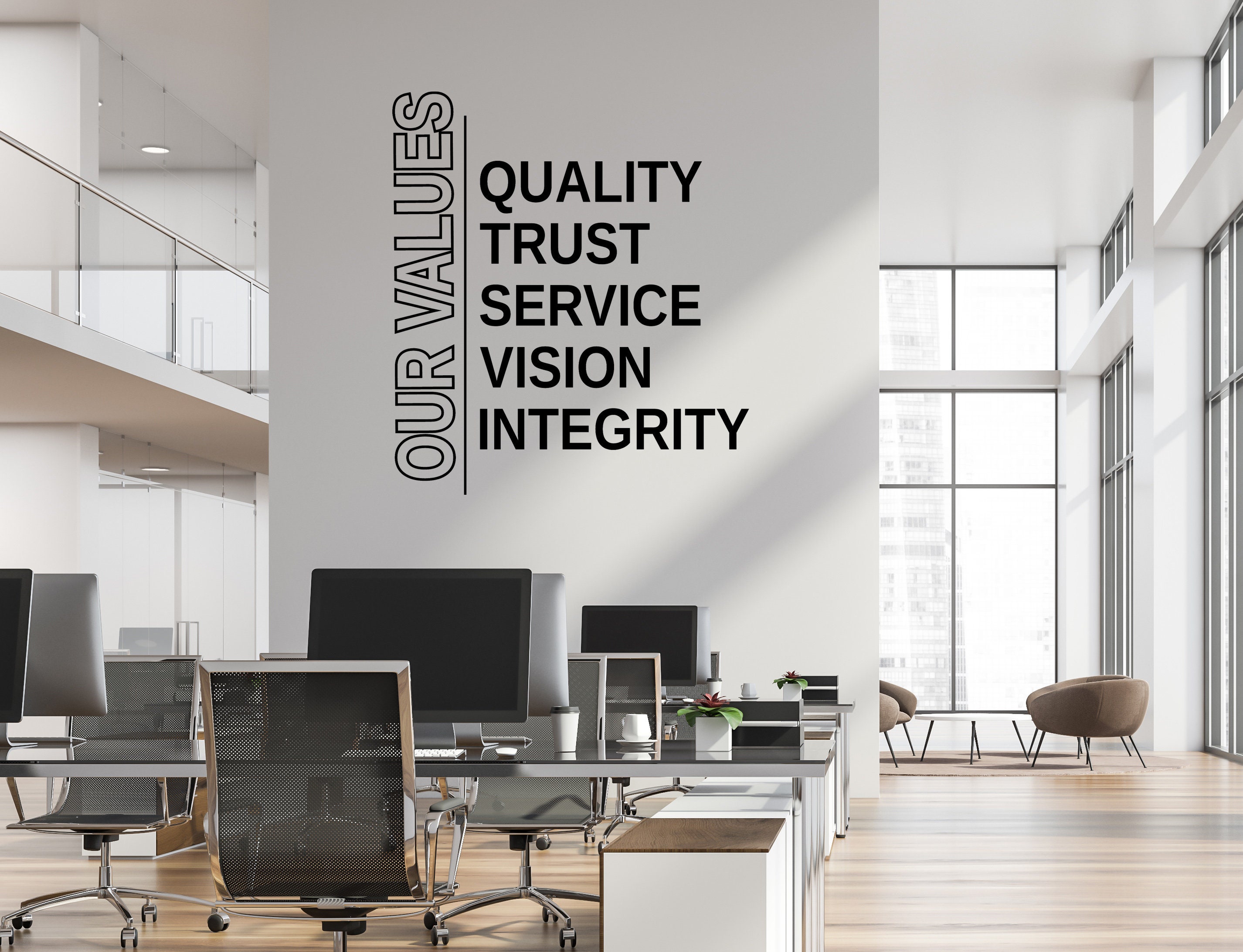 Customizable Company Values Large Wall Decal - Our Values Select 5 ...