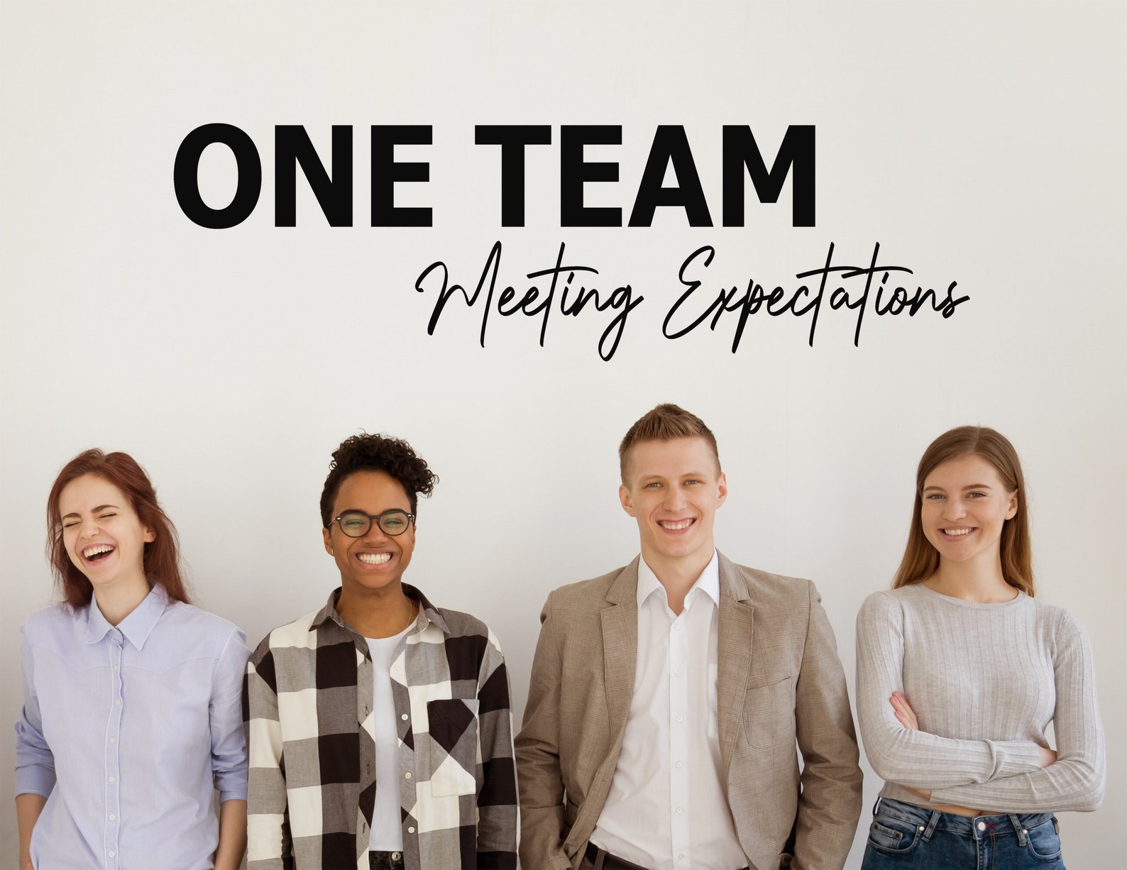 One Team Meeting Expectations Wall Decal - Teamwork Wall Quote - Office ...