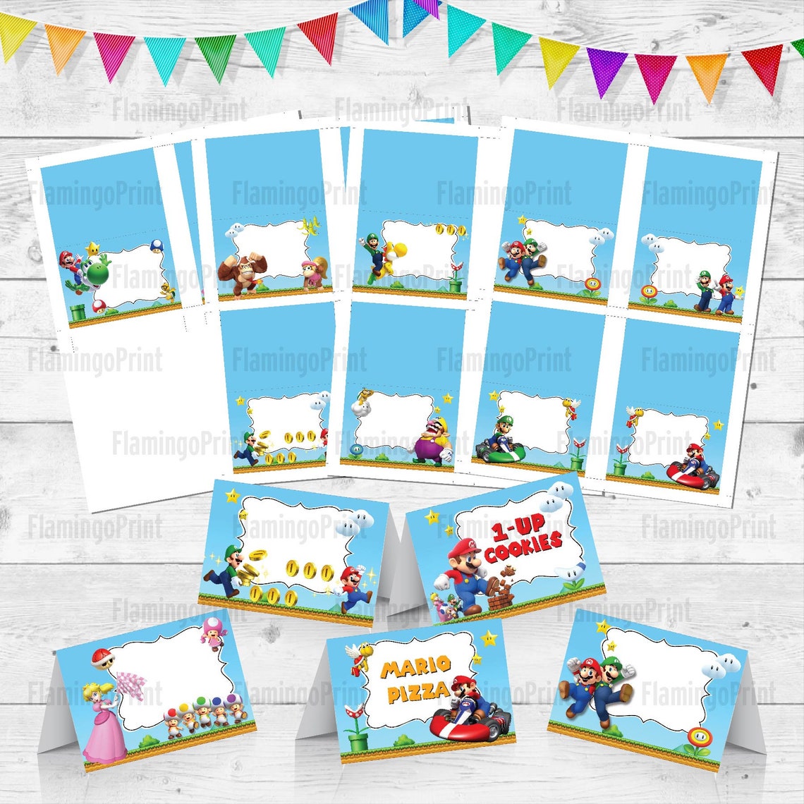 Instant Download Digital Mario Food Tent. Mario Bros | Etsy