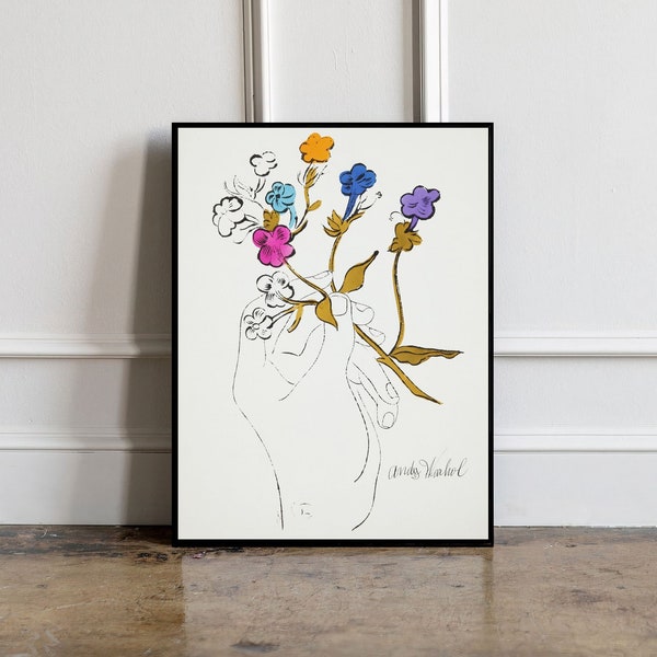 Flower in a Hand Warhol Poster - Etsy
