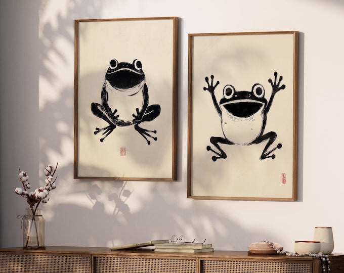 Japanese Frog Matsumoto Hoji Toad Woodblock Art Print Japanese Art ...
