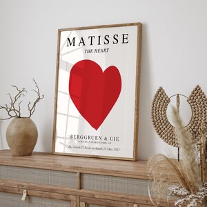 Henri Matisse Heart Print, Matisse Heart Poster, Minimalist Neutral ...