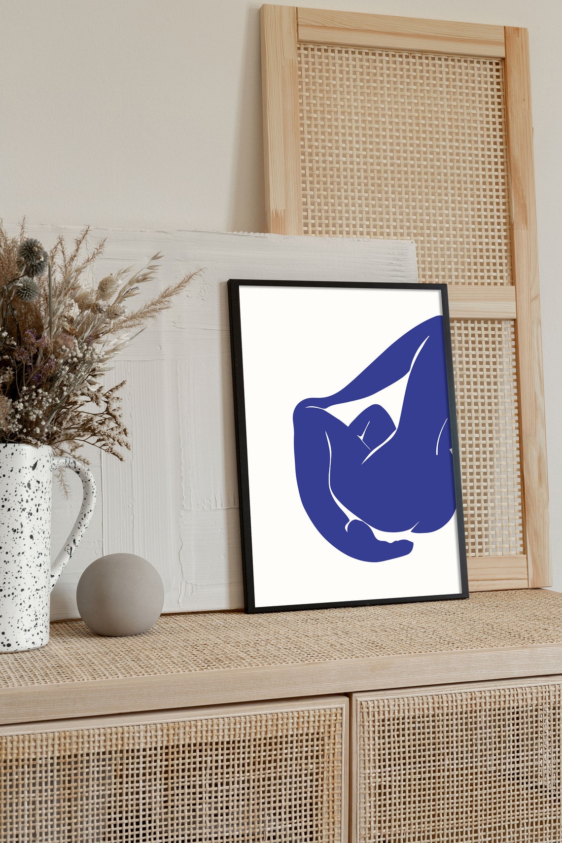 Femme Art Print Blue Woman Poster Line Art Poster Wall Art - Etsy