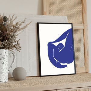 Femme Art Print, Blue Woman Poster, Line Art Poster, Wall Art Poster ...