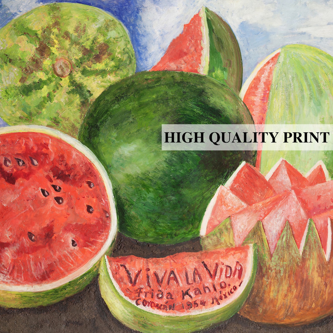 Rare Frida Kahlo Viva La Vida Print, Vintage Frida Kahlo Print, Frida ...