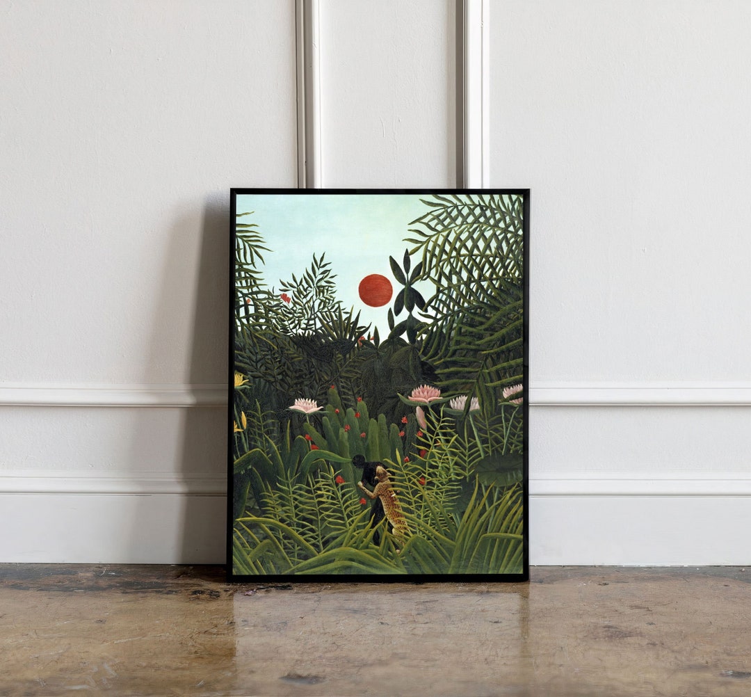 Henri Rousseau Virgin Forest With Sunset, Henri Rousseau Print, Henri ...