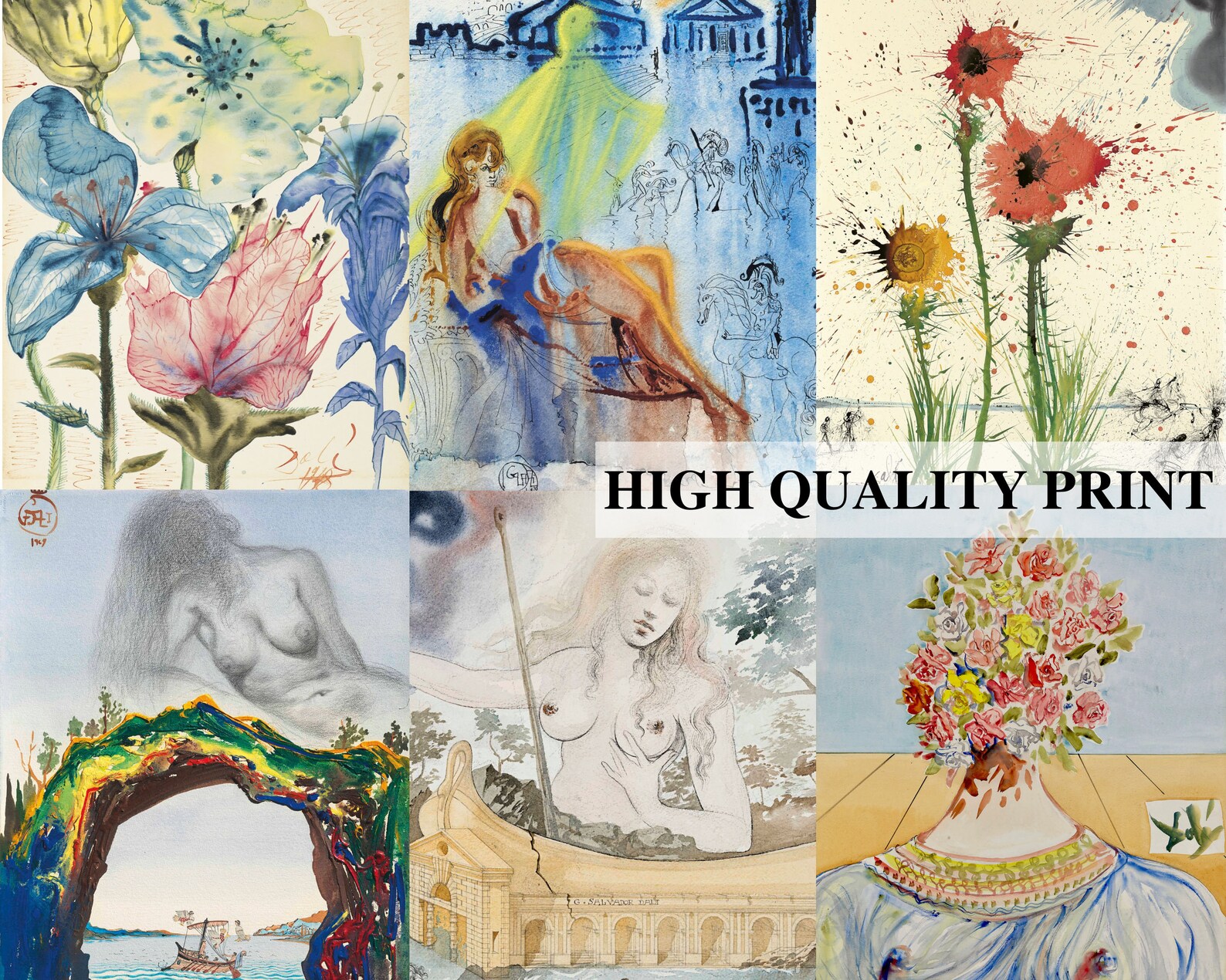 Salvador Dali Poster Sets Salvador Dali Exhibition Print - Etsy