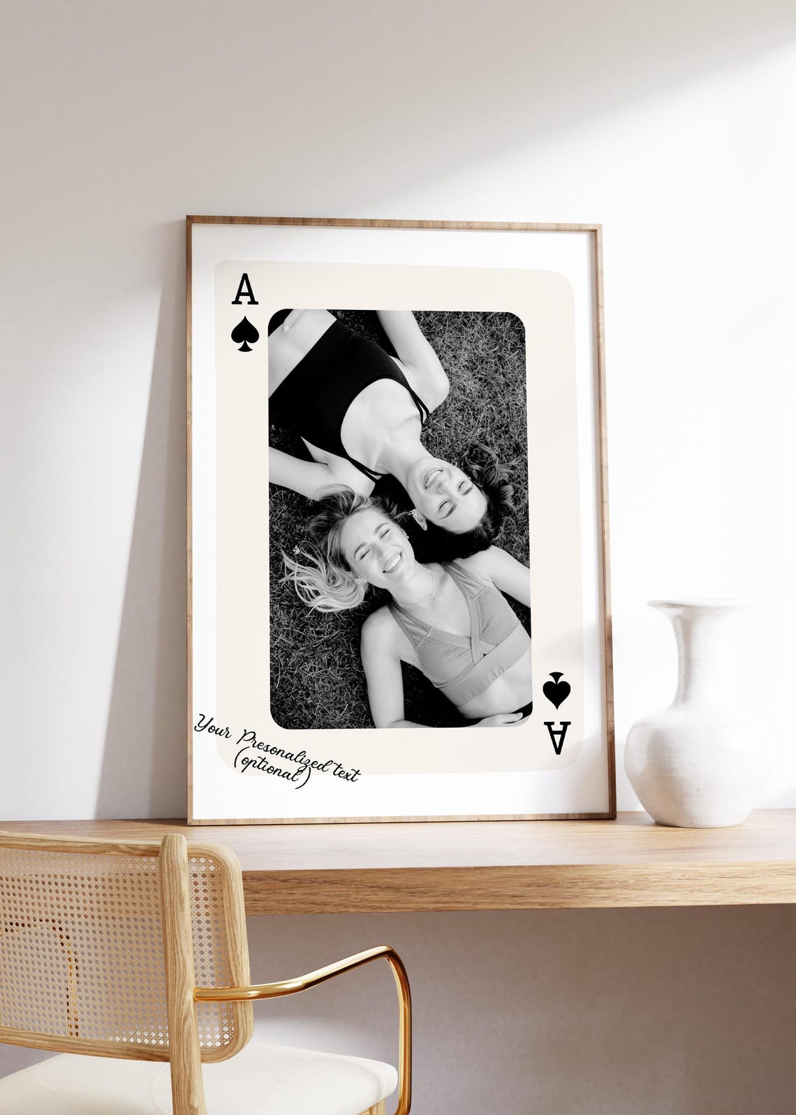 Photo Custom Wall Art on Ace Card, Custom Personalized Gift for Friends ...