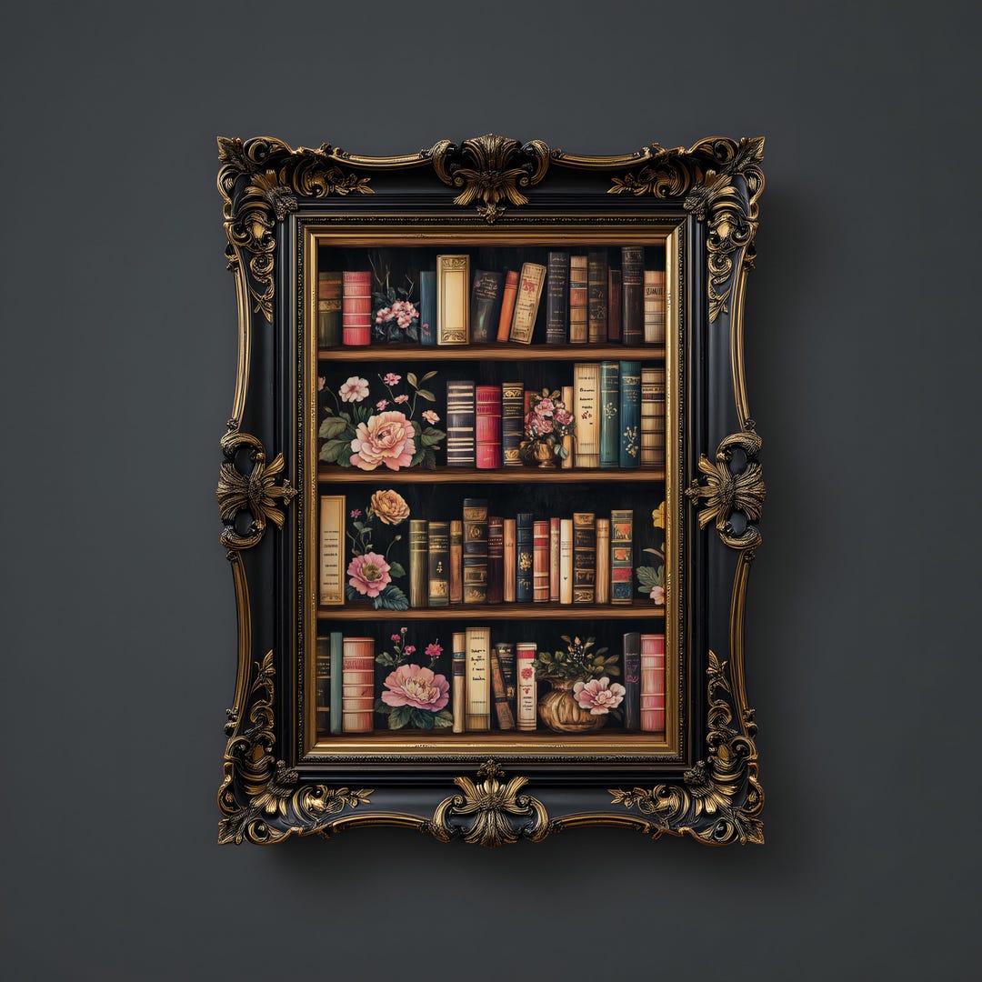 Vintage Library Poster, Book Art Print, Reading Wall Poster, Book ...