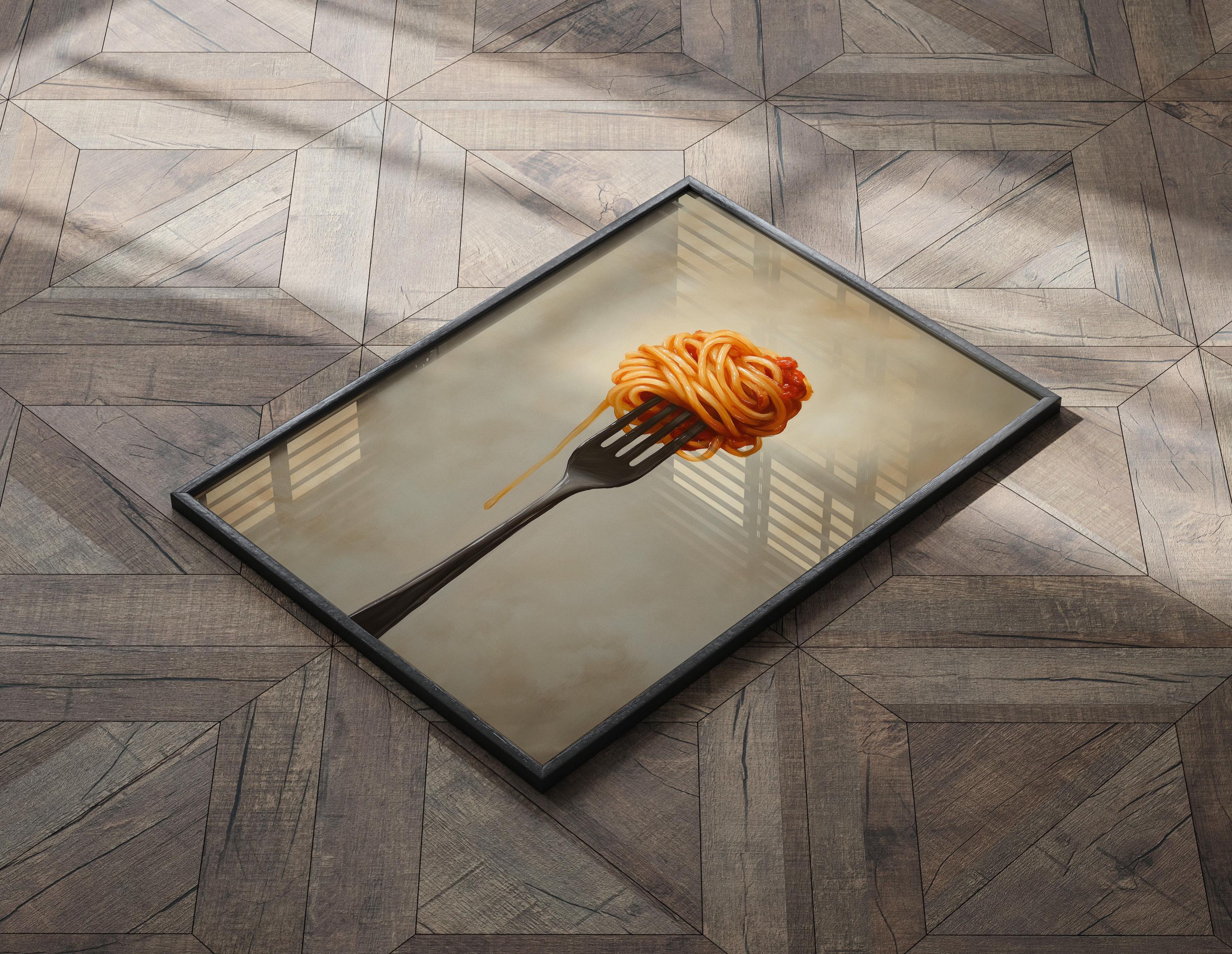 Pasta Fork Poster, Kitchen Art Print, Stylish Wall Decor, Modern ...