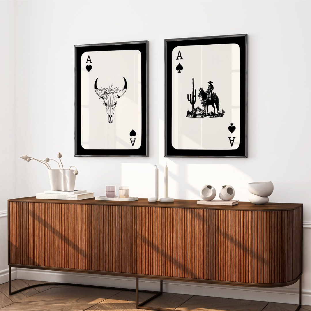 Set of 2western Gothic Poster, Cowgirl Wall Art, Longhorn Skull Print ...