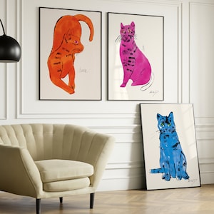 SET OF 3 Andy Warhol Cat Sam Posters, Andy Warhol Print, Andy Warhol Exhibition Poster, Modern ...