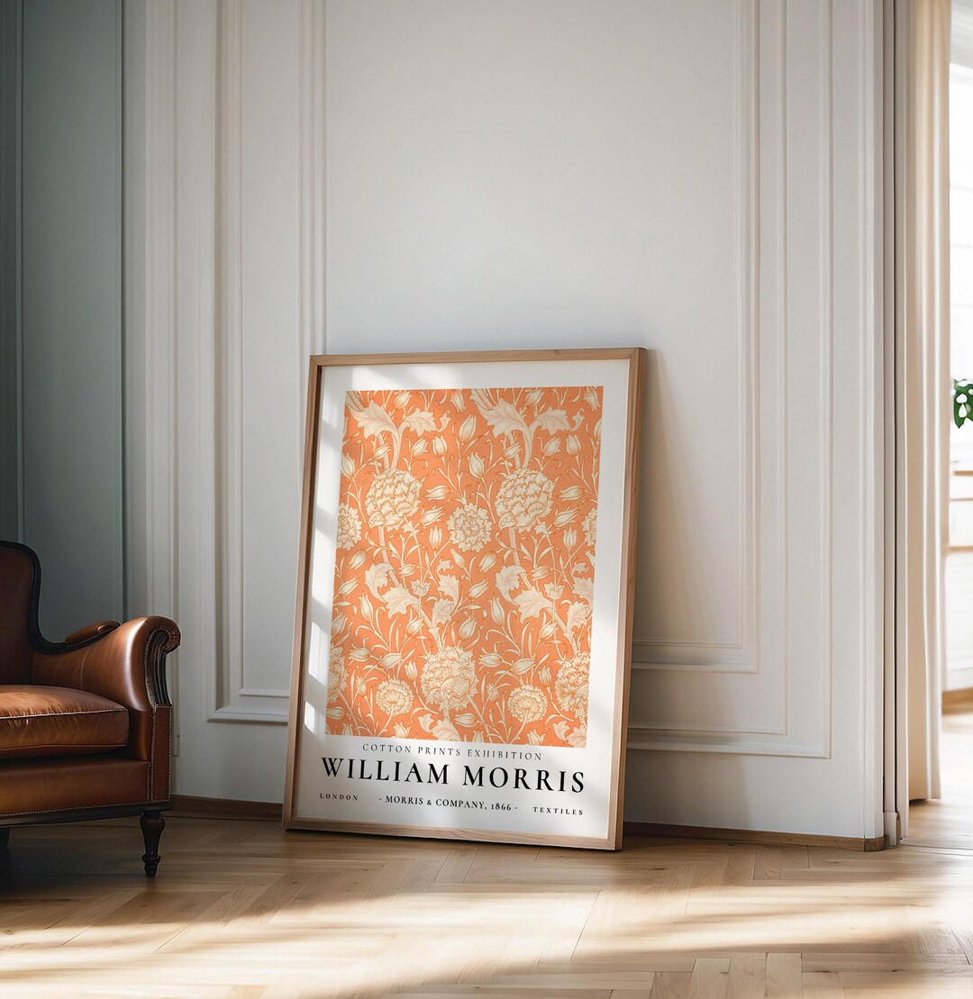 Rare Original William Morris Pattern Poster, Orange Morris Print ...