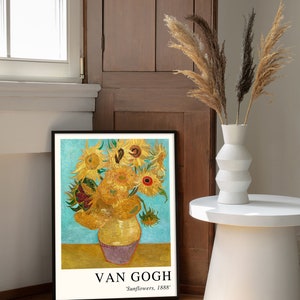 Vincent Van Gogh Posters, Sunflower Poster, Van Gogh Wall Art, Vincent ...