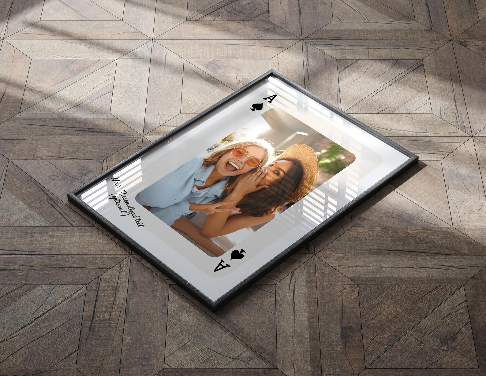 Photo Custom Wall Art on Ace Card, Custom Personalized Gift for Friends ...
