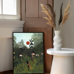 Henri Rousseau Virgin Forest With Sunset, Henri Rousseau Print, Henri ...