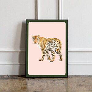 Cheetah Retro Vintage Print, Cheetah Poster, Bold Green and Pink ...