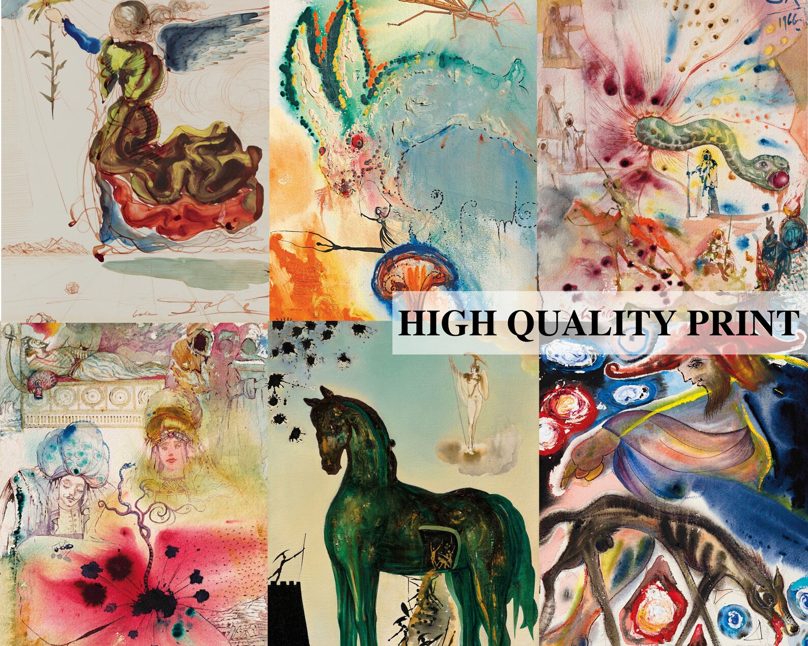 Salvador Dali Poster Sets Salvador Dali Exhibition Print - Etsy