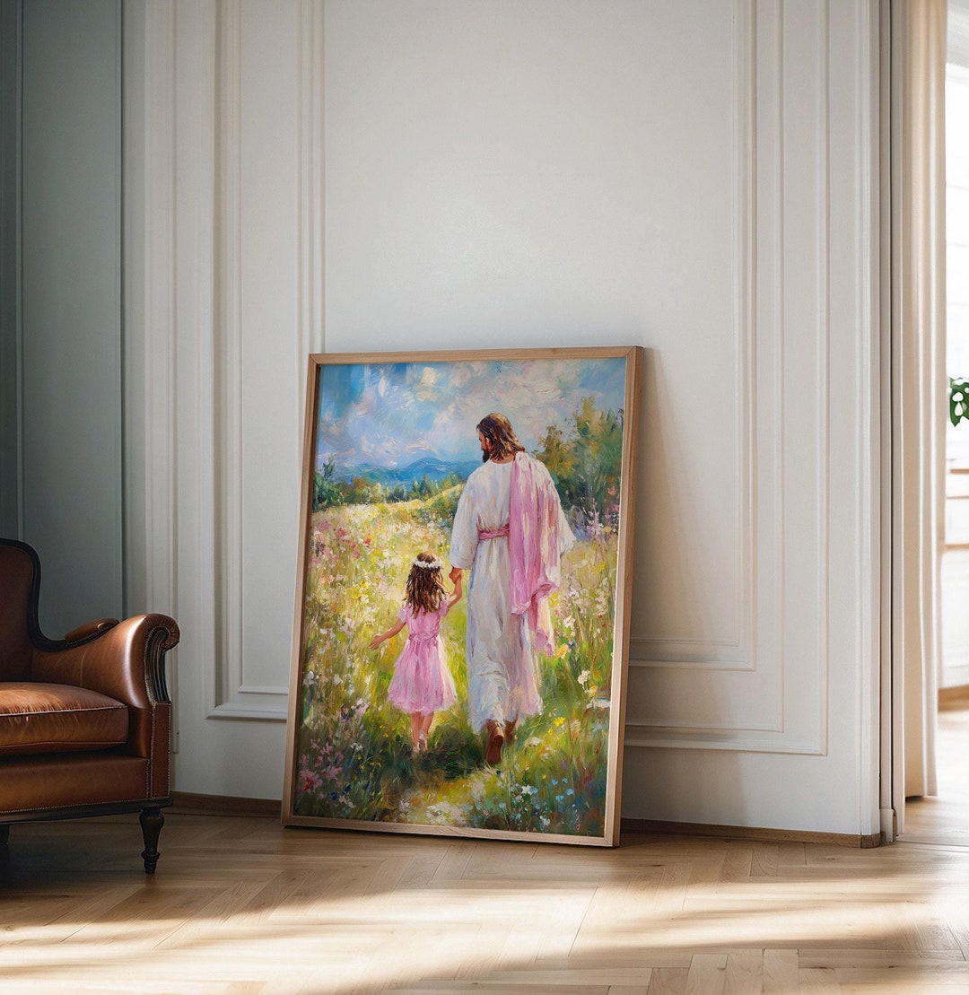 Jesus Walking With Girl, Jesus Art, LDS Art, Mormon Art, Catholic Art ...